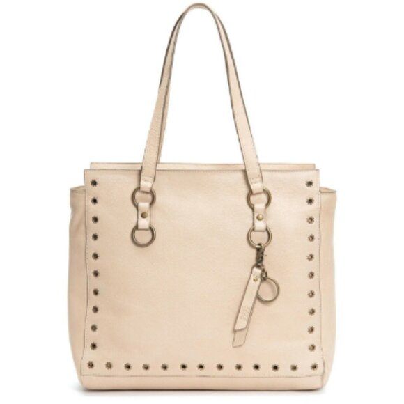 Frye | Bags | Frye Light Tan Beige Pebbled Leather Tote Bag Double ...